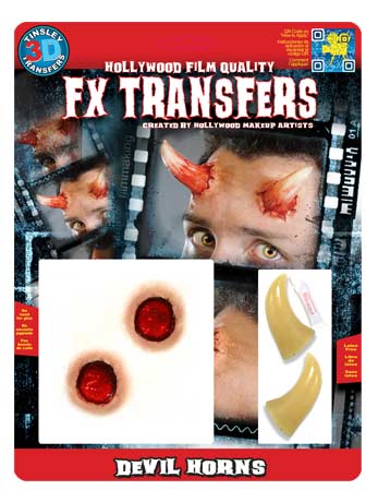 Devil Horns 3D FX Transfers - Angels Fancy Dress